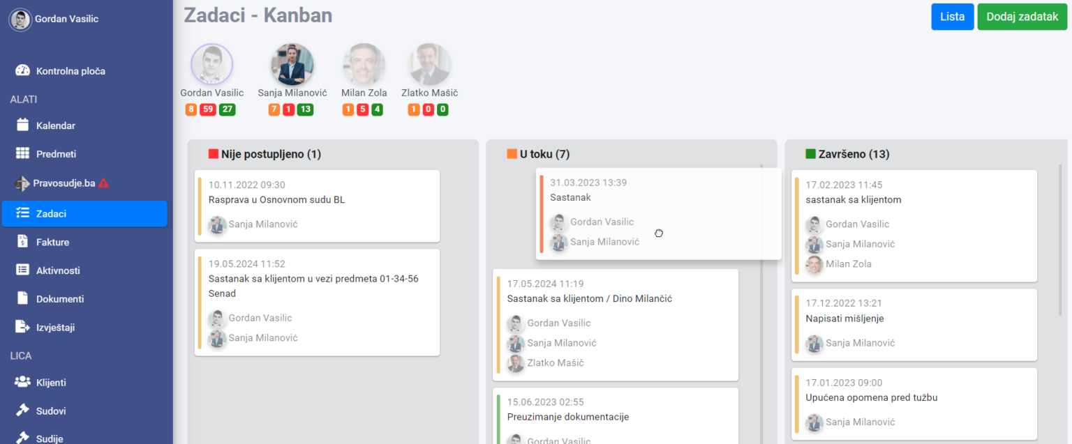 Kanban tabla (vizuelno praćenje toka zadataka) – Legalistik – Napredni ...